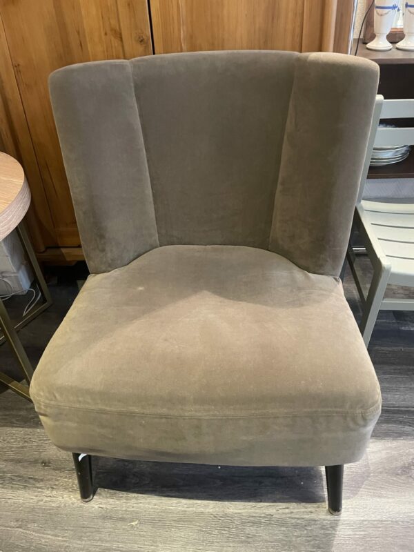 Fauteuil velours gris foncé - LesMeublesCirculaires.fr