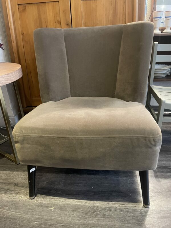 Fauteuil velours gris foncé - LesMeublesCirculaires.fr